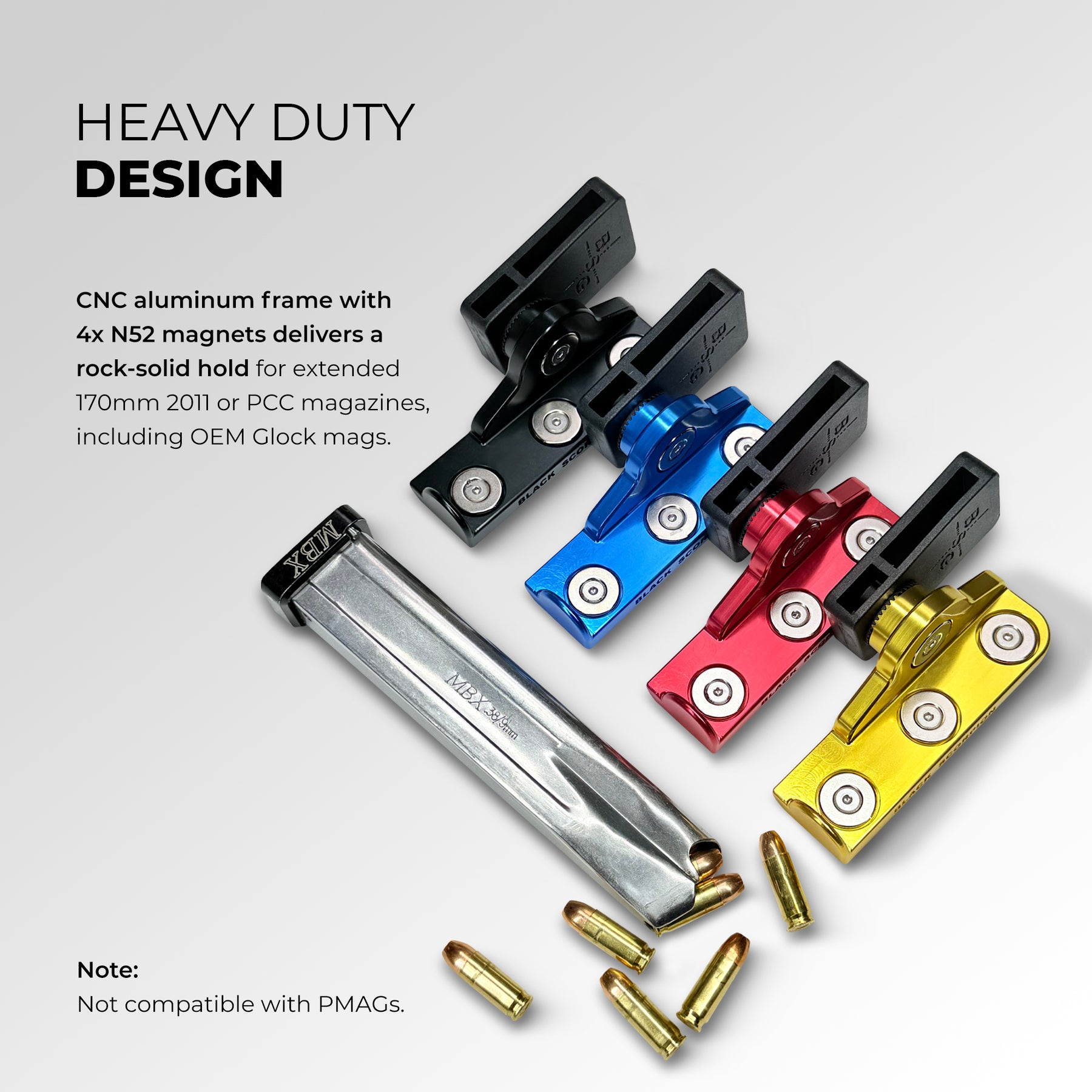 PCC Competition Rig – Belt with Quad Magnetic Mag Pouches